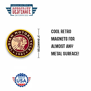 Desperate Enterprises Motorcycle Logo Round Refrigerator Magnet - Funny Magnets for Office, Home & School - Made in The USA