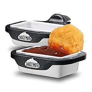 Saucemoto Dip Clip | An in-car sauce holder for ketchup and dipping sauces. As seen on Shark Tank (2 Pack, Black)