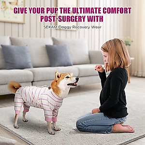 Sekam Dog Onesie Dog Surgical Recovery Suit Male Dog Surgery Recovery Suit Female Surgical Recovery Suit for Dogs Pajamas with Legs Dog Clothes for Large Medium Dogs Recovery Suit for Dogs(P,M)