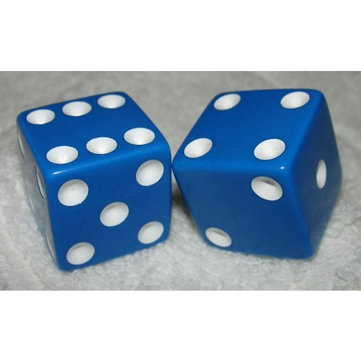 1" Huge Blue Opaque Dice Pair