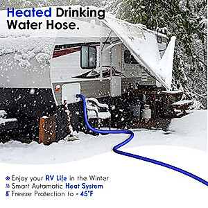Scilulu 30FT 15FT Heated Water Hose for RV,Rv Water Hose,-45 ℉ Antifreeze Heated Drinking Garden Water Hose,Rv Accessories 30FT-1