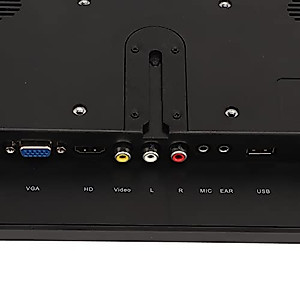 Qiilu 11.6 Inch LCD Monitor with VGA HD Multimedia Interface Portable 1080P HD Color Screen with Speaker Remote Control 100‑240V Interface: VGA, HD Multimedia Interface, Video,