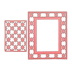 Metal Nested Die Cuts Lace Frame Background Cutting Dies Embossing Stencil Template for Card Making Scrapbooking Paper Craft Album Stamps DIY Birthday Décor