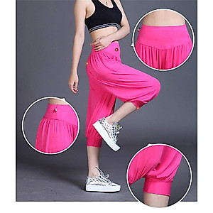 LKXHarleya Women Modal Harem Yoga Pants Loose Casual Fold Over Pilates Capri Pants Yoga Pants