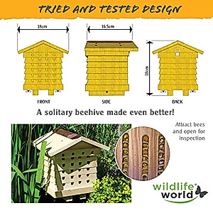 Wildlife World Interactive Wooden Bee House - Pollinator Bee Management System