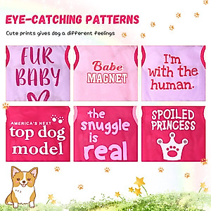 Jexine 6 Pack Dog Shirt Puppy Clothes for Chihuahua Dog T Shirt Girl Dog Clothes Breathable Dog Outfit Dog Costume Summer Cat Dog Clothes Dachshund Puppy Accessories Printed Dog Shirts (Medium)