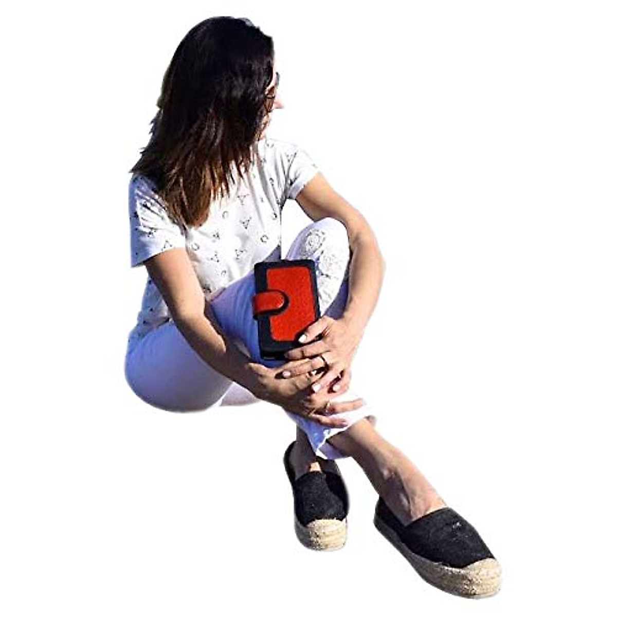 Leather Book LW-1804 Red Crocodile Ladies Wallet|10 card slots|1 card window|4 slide pockets|1 zip pocket | Black Cowhide & Red cowhide Crocodile Print Leather