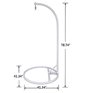 Round Base Heavy Duty Hanging Stand - Powder Coated Hammock Stand for Hammock Chair, Indoor and Outdoor (White)