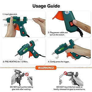 SHJADE Hot Glue Gun with 30 Glue Sticks, Fast Preheating Hot Melt Gun, Mini Glue Gun Kit for Kids DIY School Craft Projects and Quick Home Repairs, 20W Green