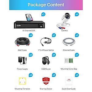 ZOSI H.265+ Full 1080p Home Security Camera System Outdoor Indoor, 5MP-Lite CCTV DVR 8 Channel with AI Human Vehicle Detection, 4 x 1080p Weatherproof Surveillance Camera, 80ft Night Vision, 1TB HDD