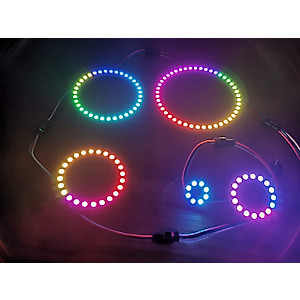 128 RGB LED Ring 128 X WS2812 5050 Full Color with Integrated Drivers 128 Bits forArduino Raspberry Pi ESP8266 Nodemcu DC5V