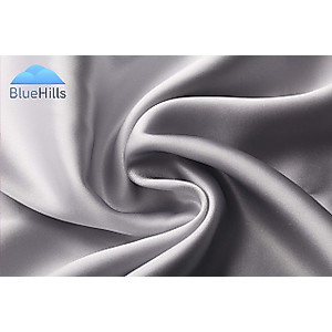BlueHills 22 Momme 100% Pure Mulberry Natural Soft Both Sides Silk Pillowcase for Hair and Skin Hidden Zipper Luxurious 2 Pack Fine Silk Pillow Cases Gift Set (Gift Pack 3 Piece Queen, Silver Grey)