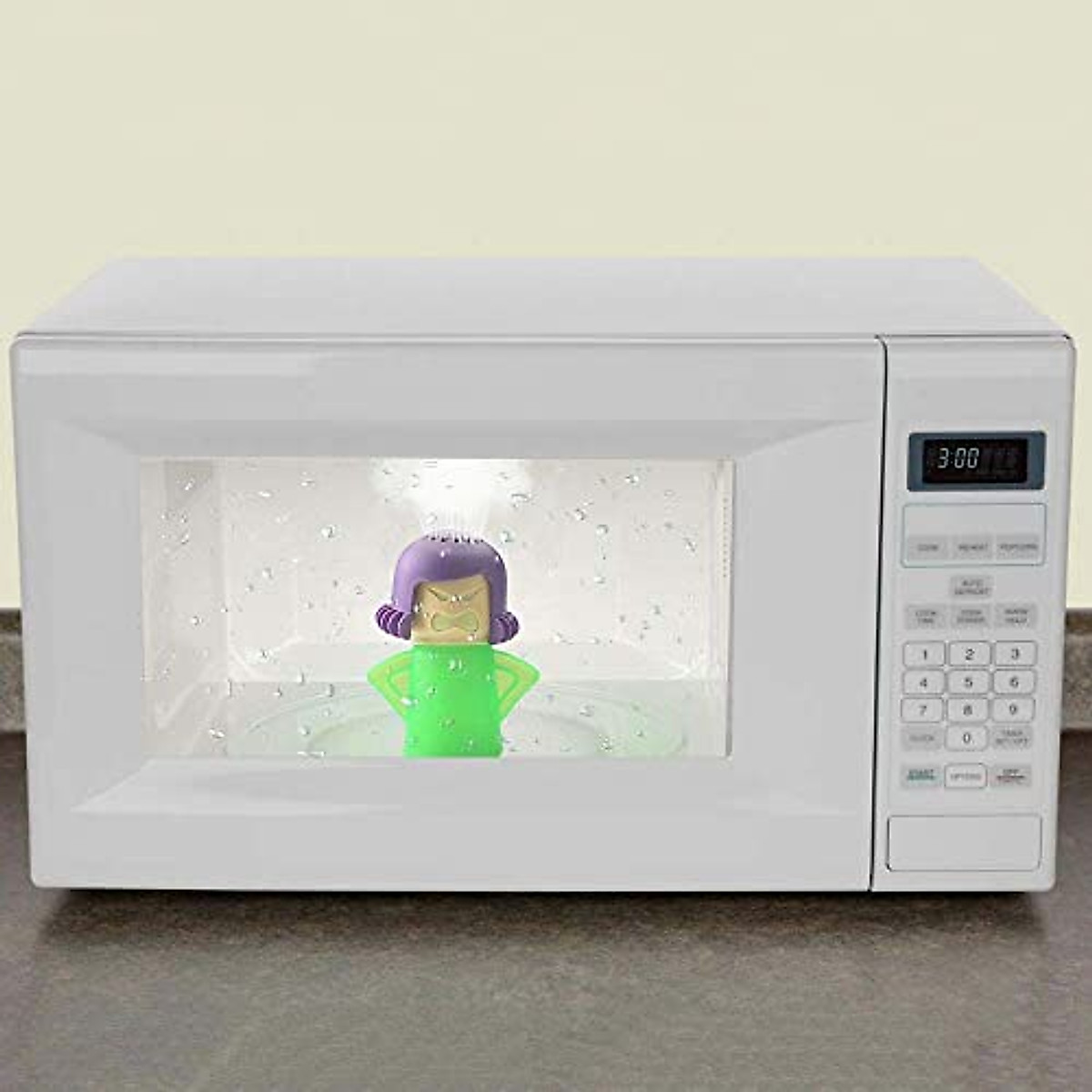 Angry Mama Microwave Cleaner Microwave Oven Steam Cleaner and Disinfects With Vinegar and Water for Kitchens, Fantastic Cleaning Gadget (Green)