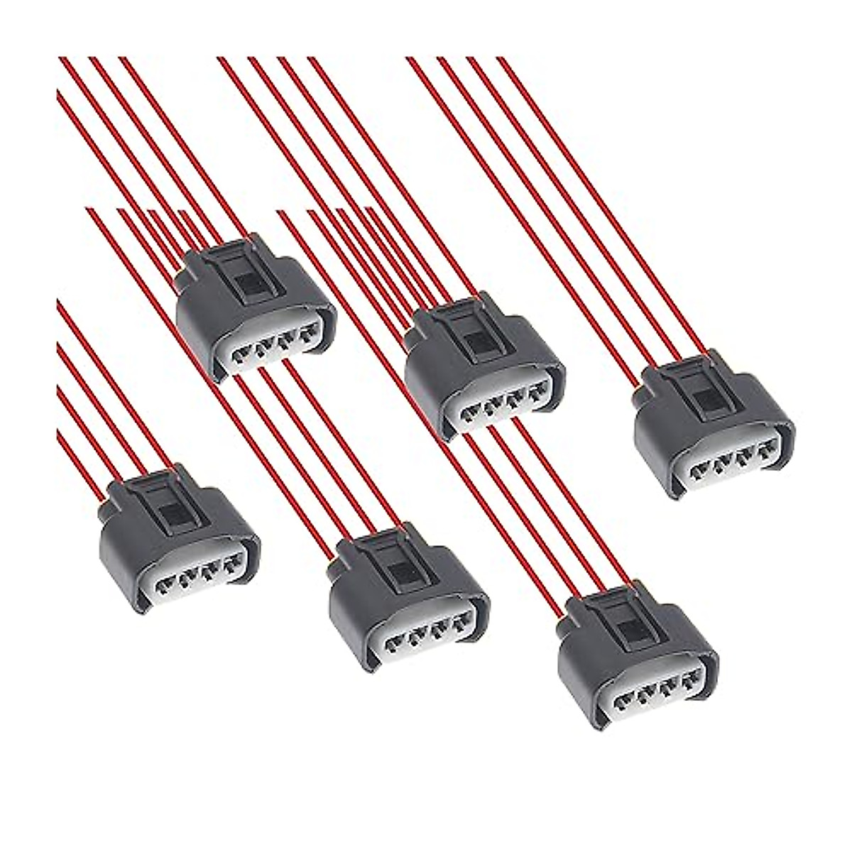 AUCELI 6 Packs Ignition Coil Female Connector Plug Harness Pigtail, 4 Way Ignition Coil Connector Replacement, Replaces Part Number: 90980-11885, Car Accessories, Compatible with Most Vehicles