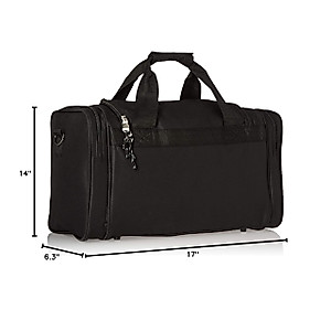 Rockland Duffel Bag, Black, 18.5 in X 10.5 in X 8.5 in