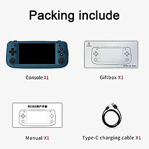 Daxceirry RG503 Retro Handheld Game Console 4.95-inch OLED Screen Linux System RK3566 Support 5G WiFi Bluetooth Portable Video Games Player with 64G Card 4193 Classic Games Gift (RG503-Blue)