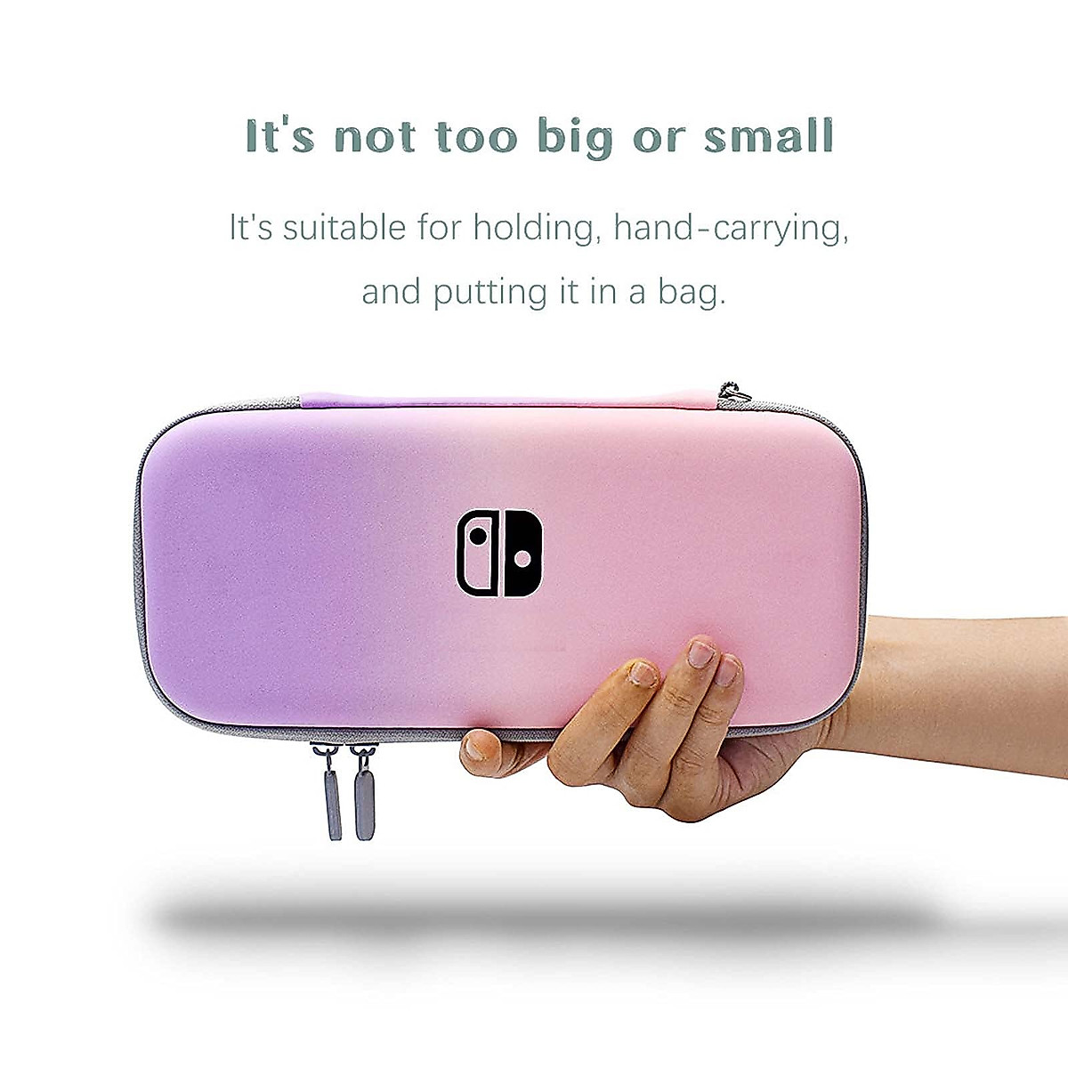 Carry Case Compatible with Nintendo Switch Girls Protective Hard Portable Travel Carry Case for Nintendo Switch Console and Accessories(Pink-Blue)