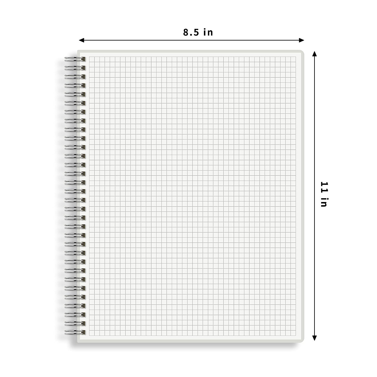 HULYTRAAT Large Graph Ruled Wirebound Spiral Notebook, 8.5 x 11 Inches, 5mm Grid (2 sq/cm) Paper Pad, Premium 100gsm Ivory White Acid-Free Paper, 128 Squared/Grid Pages per Book (Pack of 2)