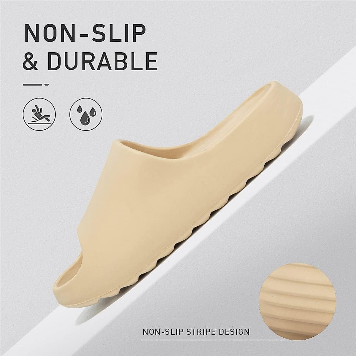 Cloud Slides for Women and Men, Platform Slides Slippers, Non-Slip Quick Drying Soft Lightweight Shower Shoes, Thick Sole Open Toe Slides Sandals for Indoor & Outdoor