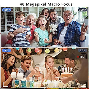 Digital Cameras for Photography Compact Waterproof Action Camera with 2.7K Ultra HD Video, 48MP Frame Grabs, Image Sensor, Live Streaming, Stabilization，Digital Camera Full HD Video Camera (Color : A