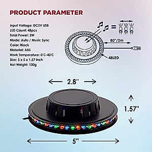 BestLuz Sound Activated Party Lights x2 Pack, USB Powered DJ Disco Lights for Parties, Birthday Party Decorations, Halloween Party Supplies, RGB Lights Sync with Music, Wall Mount Installation.