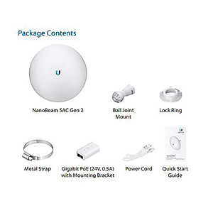 NanoBeam AC NBE-5AC-Gen2-US 4 Units 5GHz High-Performance airMAX ac Bridge CPE with Dedicated Management Radio