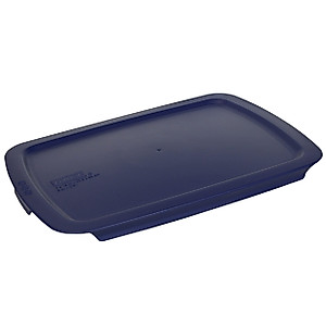 Pyrex (1) C-233 3qt Easy Grab Glass Baking Dish & (1) C-233-PC 3qt Blue Easy Grab Lid