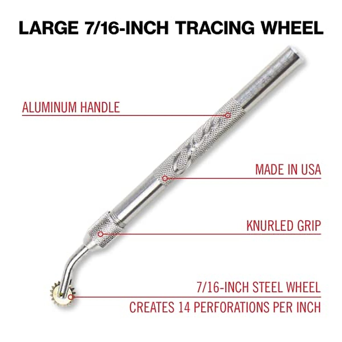 Excel Blades 3 Piece Excel Pounce Wheel Sets, Fabric Tracing Wheel, Embossing Tool and Perforator, Includes 3 Head Attachments, Great for Indentations