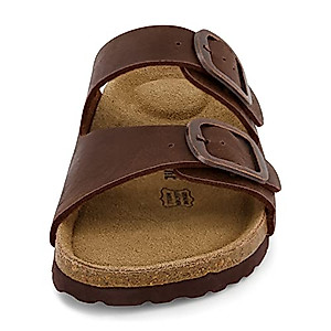 CUSHIONAIRE Women's Lang Cork footbed Sandal with +Comfort, Brown 8