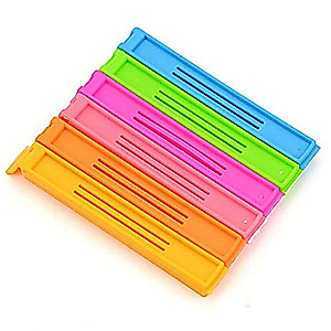 Godagoda 10 pcs Plastic Bag Sealer Clips for Easy Storage, Fully Reusable (Mix Color)