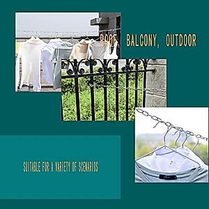 XIANYI 304 Stainless Steel Clothesline,Heavy Duty Outdoor Clothesline,Outdoor Clothesline Chain Clothes Windproof Anti-Slip,Travel Clothesline 3 M/9.8 FT, Silver