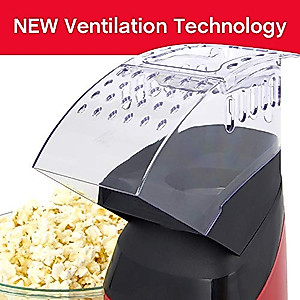 West Bend Air Crazy Popcorn Machine for Healthy Snacking with No Oil, 4-Quart, Red