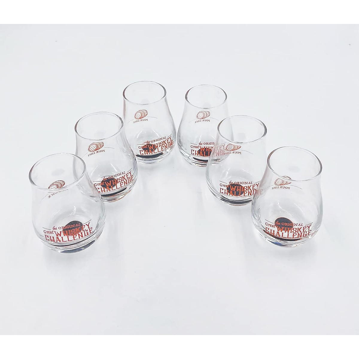 Whiskey Rum TequilaTasting Glasses | Set of 6 | Professional 3.5 oz Blind Tasting Stemless Tulip Shaped Tasting and Nosing Copitas | Small Crystal Snifters Gift Sniffers for Sipping Neat Liquor