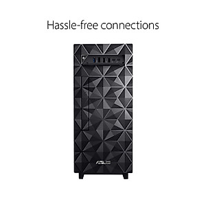 ASUS Desktop S300, Intel Core i5-10400 Processor, 16GB DDR4 RAM, 512GB PCIe SSD, DVD Drive, Windows 10 Home, Wired Keyboard & Mouse Included, Black, S300MA-DH501