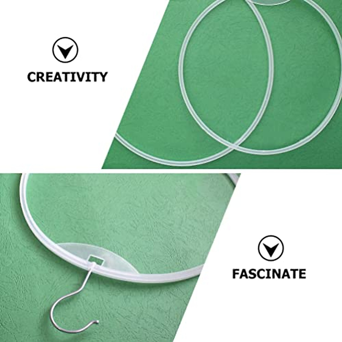 DOITOOL 10pcs Bikini Hangers Thong Underwear Display Ring Hanger Round Circle Bikini Swimwear Lingerie Brief Display Hoop Rack with Hook 31cm