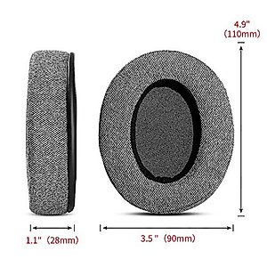 YunYiYi Replacement Upgrade Earpad Cups Cushions Compatible with Monoprice SonicSolace Active Multimedia Studio Headphones Memory Foam (Gray)
