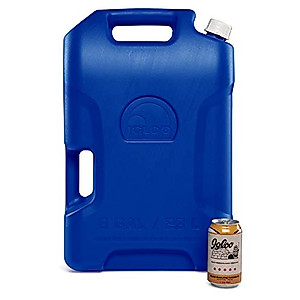 Igloo 6 Gallon Heavy Duty Portable Camping Hiking Water Storage Container, Blue