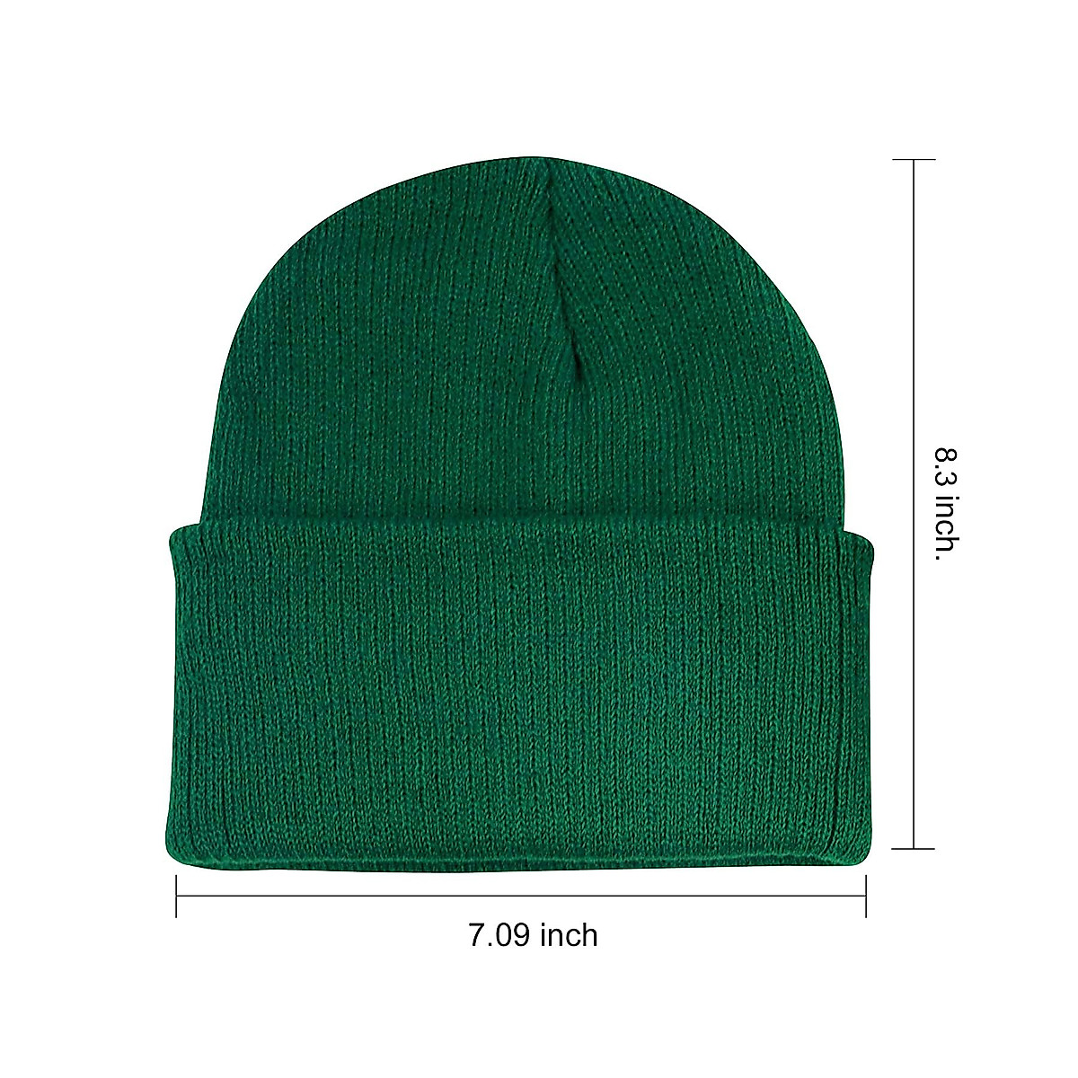 Zando Kids Winter Beanies Soft Warm Knit Baby Hats Children Caps Boys Girls Cute Cuff Baggy Hip-hop Slouchy Hat Dark Green One Size