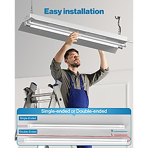 Sunco 50 Pack T8 LED Tubes 4FT Replacement for Fluorescent Bypass Ballast or Plug and Play 20W 2400 LM 5000K Daylight Ballast Compatible Single Ended or Double Ended Hybrid Type A+B Frosted Lens ETL