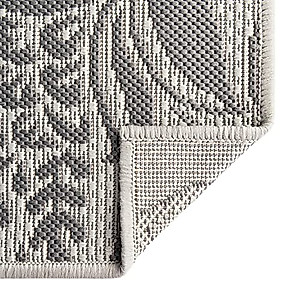 Unique Loom Botanical Collection Floral, Coastal, Bohemian, Indoor and Outdoor Area Rug, Rectangular 2' 2" x 3' 0", Gray/Dark Gray