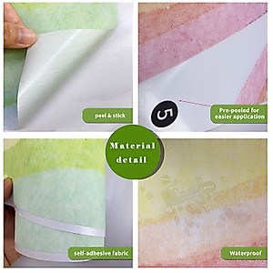 Colorful Rainbow Wall Sticker Stickers,for Baby Kids Girls Bedroom Wall Art,Peel and Stick Large Fabric Watercolor Rainbow Wall Mural Stickers,Rainbow Wall Sticker Decals for Living Room,94.49"x82.68"