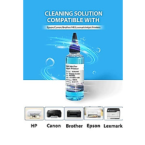 Aomya Printer Cleaning Kit Printhead Cleaning Kit for Inkjet Printers HP/Brother/Epsn/Canon Liquid Printers Nozzle with Syringe&Glove(100ml