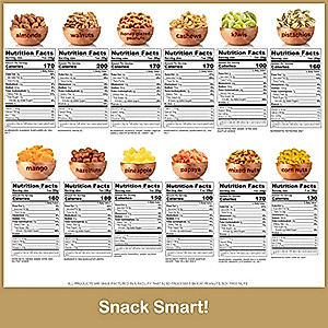 Dried Fruit & Mixed Nuts Gift Basket in Reusable Wooden Tray + Ribbon (12 Assortments) Purim Mishloach Manot Gourmet Food Bouquet Arrangement Platter, Birthday Care Package, Healthy Kosher Snack Box