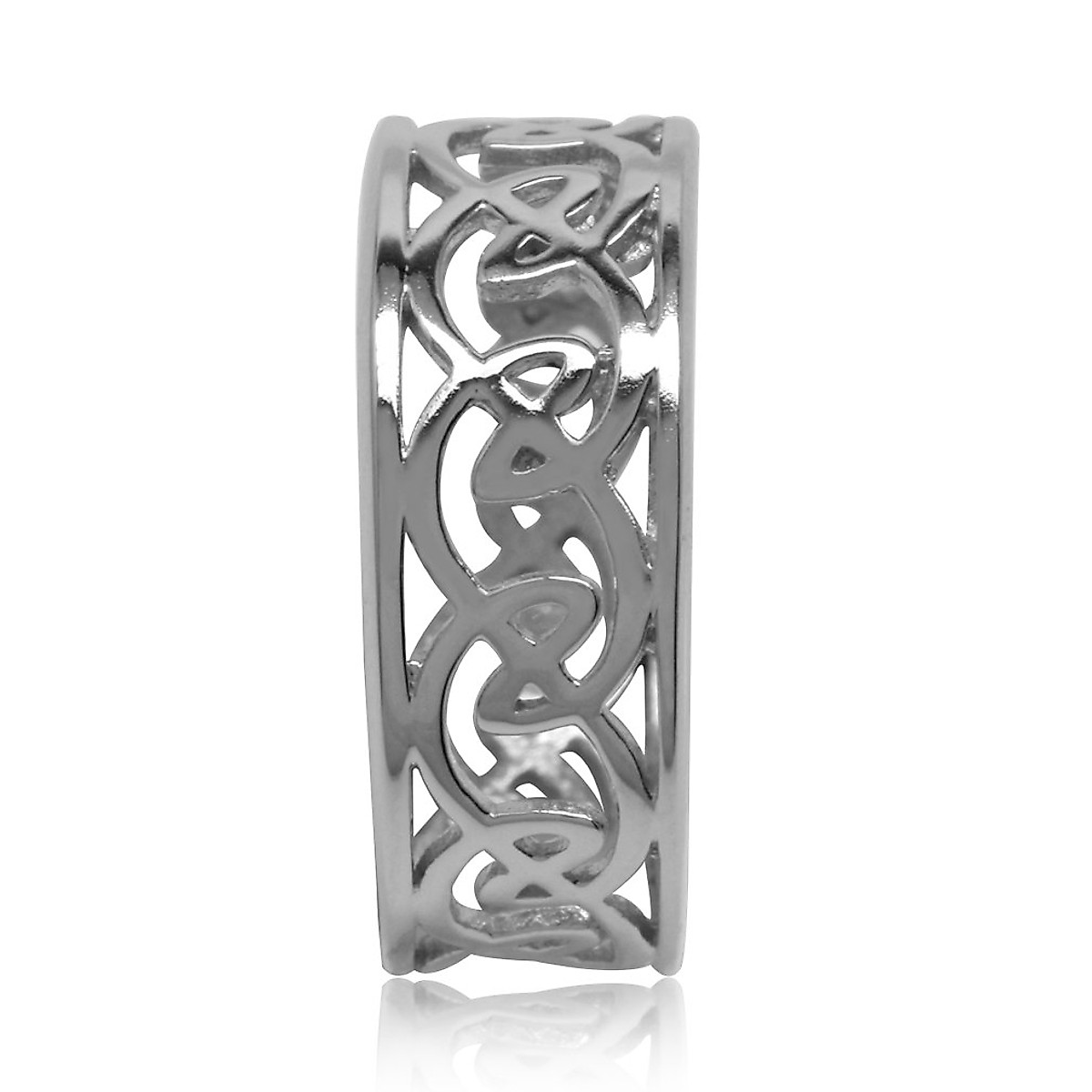 Silvershake 8mm 925 Sterling Silver Celtic Knot Band Ring Size 9