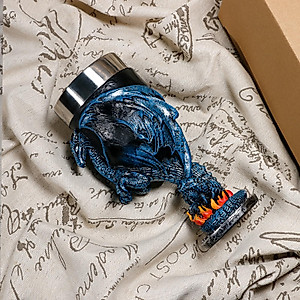 alikiki Medieval Fantasy Blue Dragon Goblet - Dungeons and Dragons Gifts Party Decoration D&D Game Chalice Cup of Thrones Merchandise 7oz Stainless Steel Gothic Drinking Cups