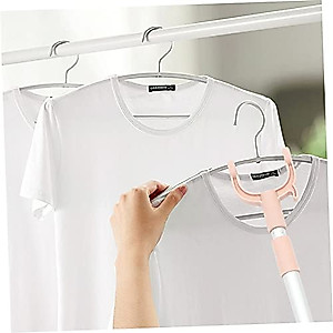 Alipis 2pcs Clothing Racks for Home Heavy Duty Hook Ceiling Hangers Clothesline Retractable Clothesline Outdoor Retractable Clothes Rods Adjustable Clothes Pole Extended Closet Pole Props