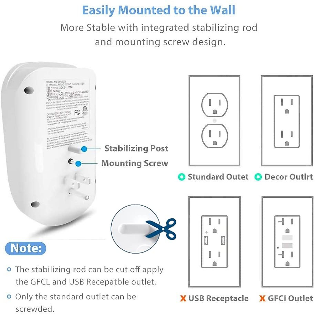 6-Outlet Surge Protector with USB Ports for Fast Charging