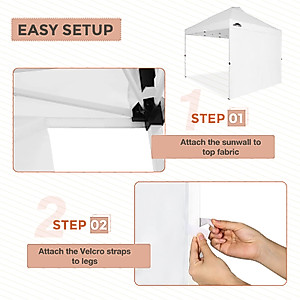 EAGLE PEAK Sunwall/Sidewall for 10 x 10 ft Commercial Pop Up Canopy Tent MarketPlace Canopy only, 1 Sidewall, White