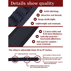 Underalert Shotgun Sling for 12ga Gun Sling for Shotgun with 15 Shell Holders, Gun Slings for Rifle Hunting Gun Strap for Shotgun, Rifle Sling with Swivels Sling Shot Gun 2 Point, Small Game Bandolier