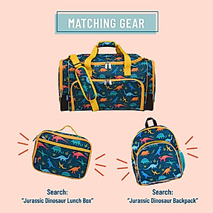 Wildkin Kids Weekender Duffel Bags for Boys & Girls, Perfect for Sleepovers and Travel Duffel Bag for Kids, Carry-On Size & Ideal for School Practice or Weekend Travel Bag (Jurassic Dinosaurs)